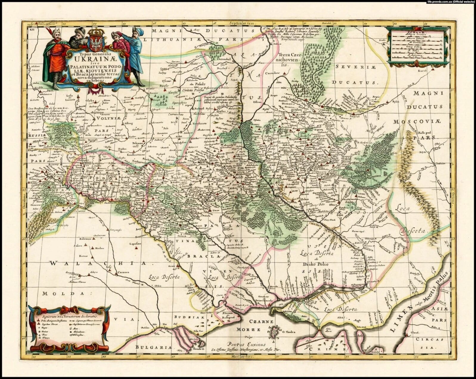 Map of Ukraine of 1650 by French cartographer Beauplan - u-krane.com